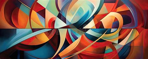 Collision Of Vibrant Geometric Shapes Creating A Visually Stimulating And Dynamic Abstract