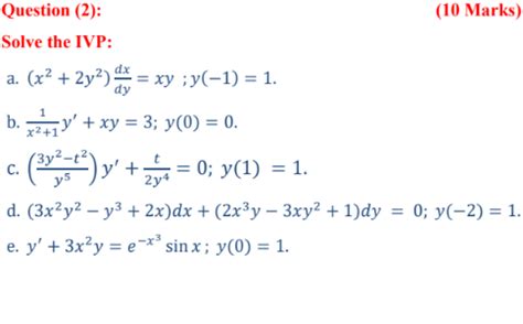Solved Question Solve The IVP A Chegg Com