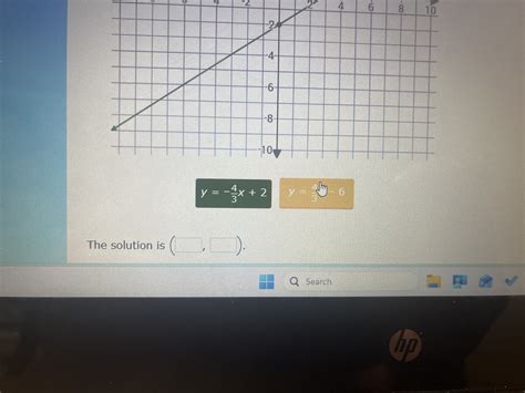 The Image Shows A Graph With Two Linear Equations Given Y Frac 4 3