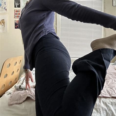 Athlete Flare Yoga Pants With A Slit On The Bottom Depop