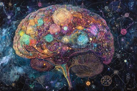 Vibrant Digital Brain With Complex Neural Connections Neural Network