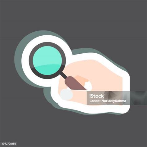 스티커 홀딩 돋보기 손 동작 기호에 적합합니다 편집 가능한 간단한 디자인 디자인 템플릿 벡터 간단한 기호 그림 개념에 대한 스톡