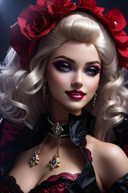 Premium Ai Image Barbie With Sexy Vampire Makeup