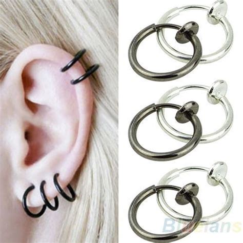 How To Make Fake Snake Bite Piercings Black Ring Ear Piercing Cheap