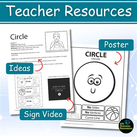 Circle Lesson Plan Worksheets Asl Teaching Resources