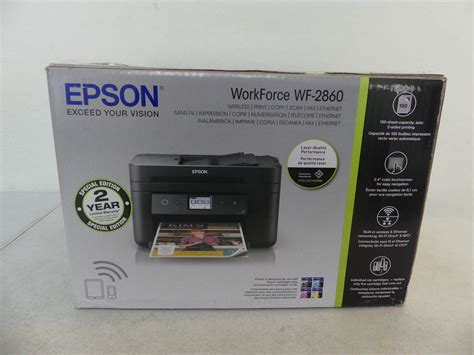Lot 1 Epson Workforce All In One Print Scan Fax Color Inkjet Printer Model WF 2860 Hidden