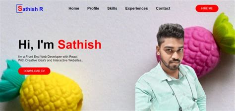Sathish R On Linkedin Html5 Css3 Javascript Portfoliowebsite Frontenddeveloper