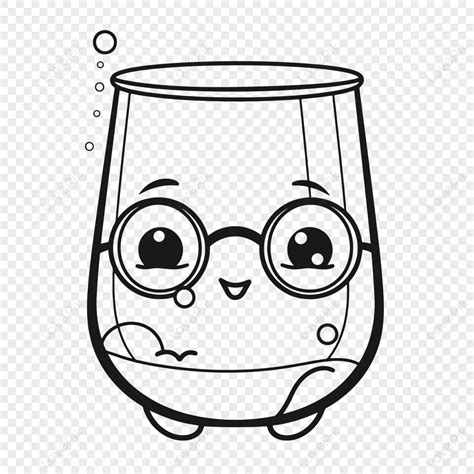 귀여운 만화 유리 색칠 페이지 개요 스케치 드로잉을 그리는 방법 벡터미술표정 Png 일러스트 무료 다운로드 Lovepik