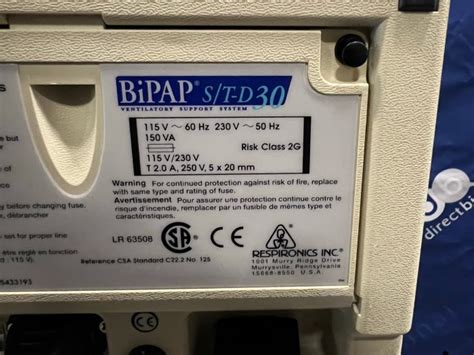 Respironics Inc Bipap S T D 30 Ventilatory Support System For Sale