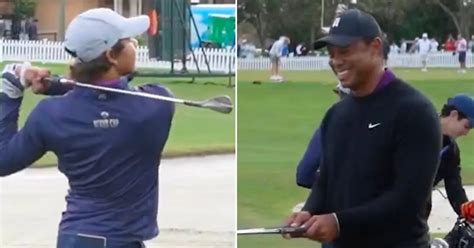Tiger Woods Provides Classic Reaction To Son Charlies F Nasty Shot Mirror Online