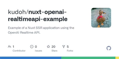 Github Kudohnuxt Openai Realtimeapi Example Example Of A Nuxt Ssr