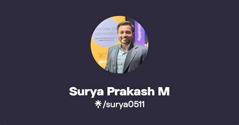 Surya Prakash M Instagram Facebook Linktree
