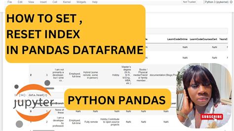 Python Pandas Tutorial Index How To Set Reset And Use Indexes Youtube