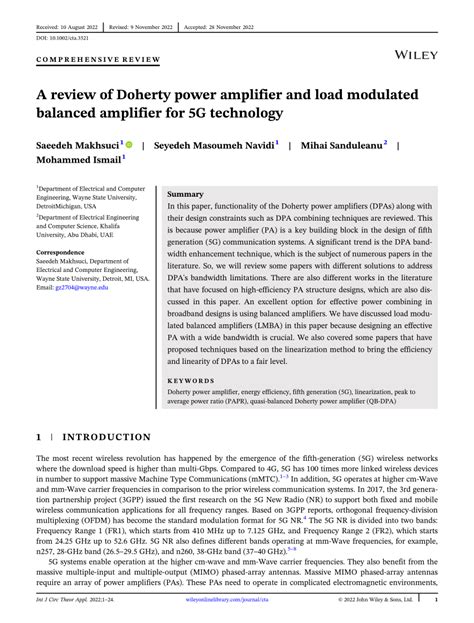 Pdf A Review Of Doherty Power Amplifier And Load Modulated Balanced