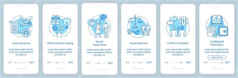 Premium Vector Business Ethics Onboarding Mobile App Page Screen Vector Template Corporate