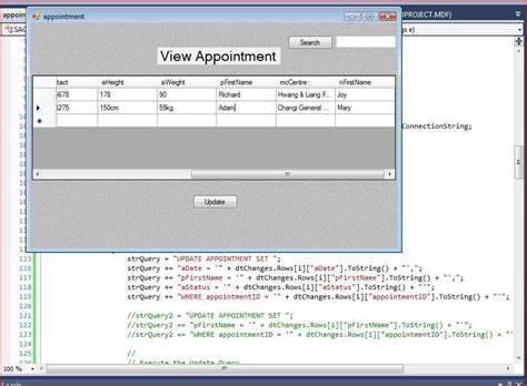 C Error When Trying To Update A Field In Datagridview Which Is Outer