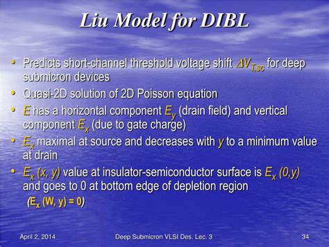 Ppt 332 578 Deep Submicron Vlsi Design Lecture 3 Deep Sub Micron Mos Transistor Theory