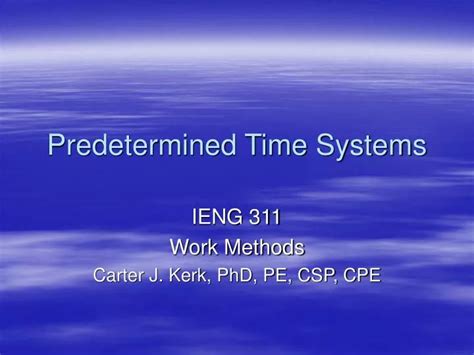 Ppt Predetermined Time Systems Powerpoint Presentation Free Download Id 429019