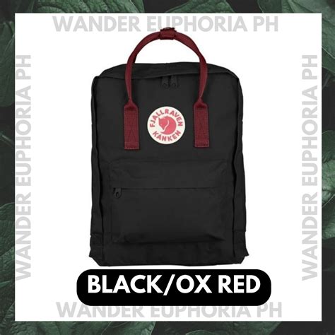 Fjallraven Kanken Backpack In Black Ox Red Big Mini Classic Size