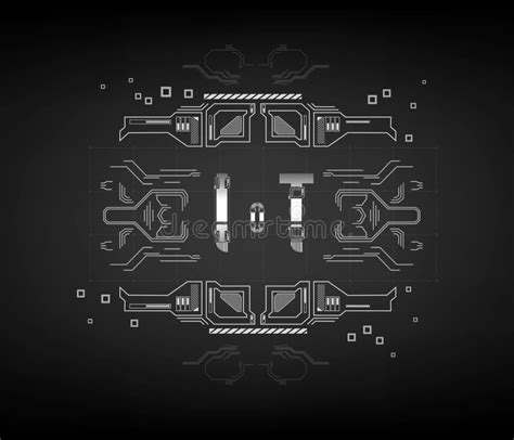 IOT Conceptual Layout With HUD Elements For Print And Web Lettering With Futuristic User