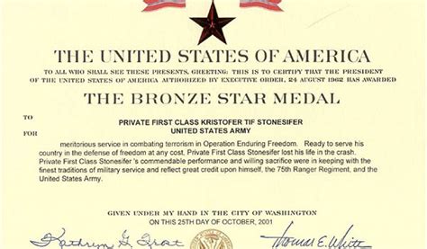 Bronze Star Certificate Template Dedication Of 3rd Battallion Memorial