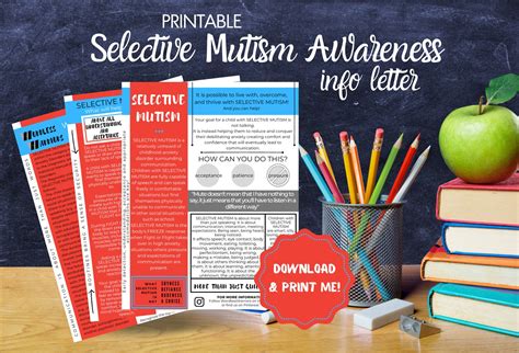 Printable Selective Mutism Handout Color Etsy