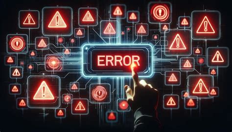 Premium Photo Hand Interacting With A Digital Screen Displaying Various Error And Alert