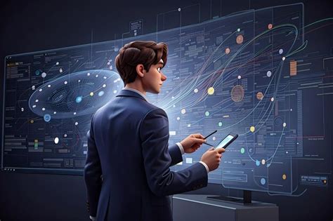 Premium Ai Image A Businessman Harnessing Ai Big Data Digital Neural