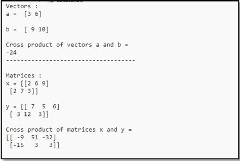 使用 numpy 计算矩阵和向量的内积、外积和叉积 码农参考