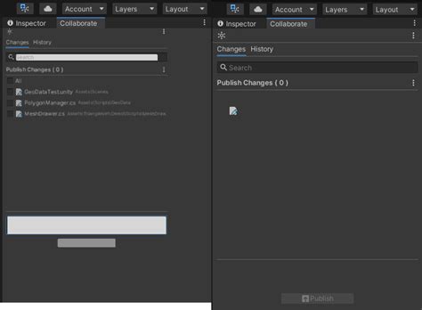 Unity 2020 Collab Ui Not Displaying Correctly Unity Engine Unity