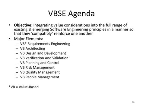 Ppt Value Based Software Engineering Vbse Powerpoint Presentation