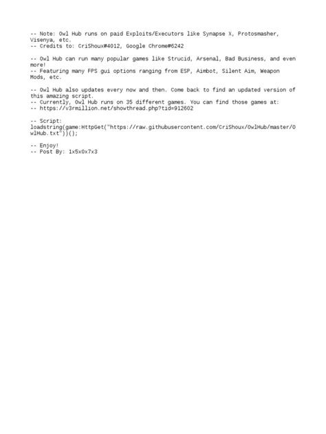 Owl Hub Script Roblox Pdf