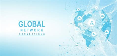 글로벌 네트워크 연결 개념 빅 데이터 시각화 인터넷 기술 프리미엄 벡터
