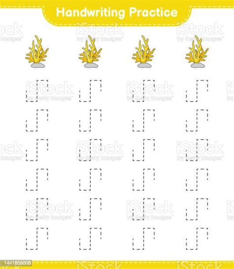 필기 연습 산호의 추적 선 교육 어린이 게임 인쇄 워크시트 벡터 일러스트 레이 션 0명에 대한 스톡 벡터 아트 및 기타 이미지 0명 개발 공부 Istock