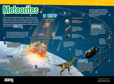 Infographic On Meteorites Solid Rock Or Fragment From Space That Becomes Incandescent In