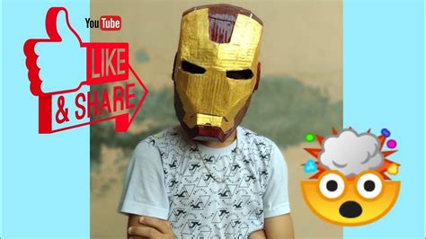 how to make iron man helmet with cardboard youtube