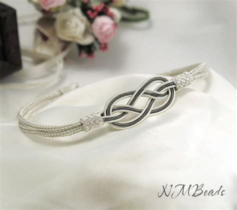 Celtic Love Knot Infinity Bracelet Fine Silver Hand Braided Etsy