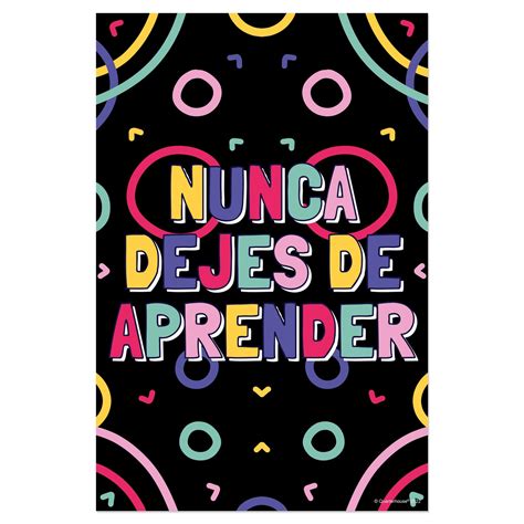 Quarterhouse Nunca Dejes De Aprender Spanish Motivational Poster Sp Quarterhouseusa