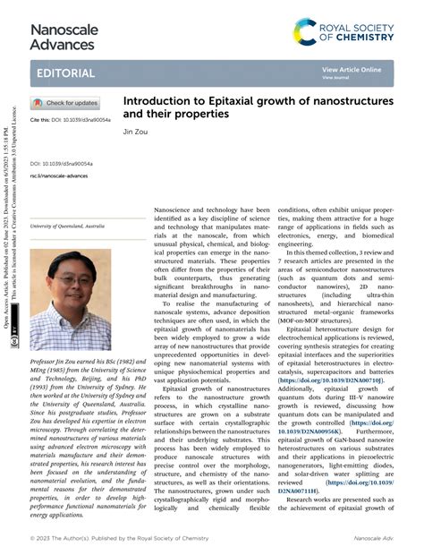 Pdf Introduction To Epitaxial Growth Of Nanostructures And Their Properties