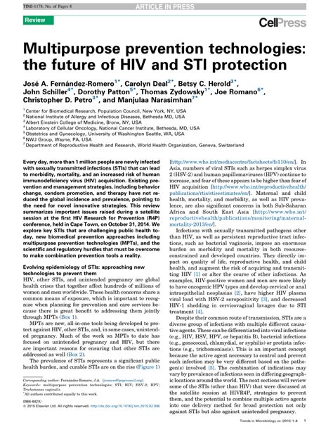 Pdf Multipurpose Prevention Technologies The Future Of Hiv And Sti Protection