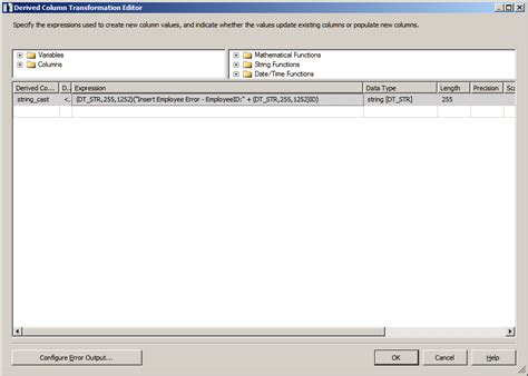 SSIS Casting Error Stack Overflow