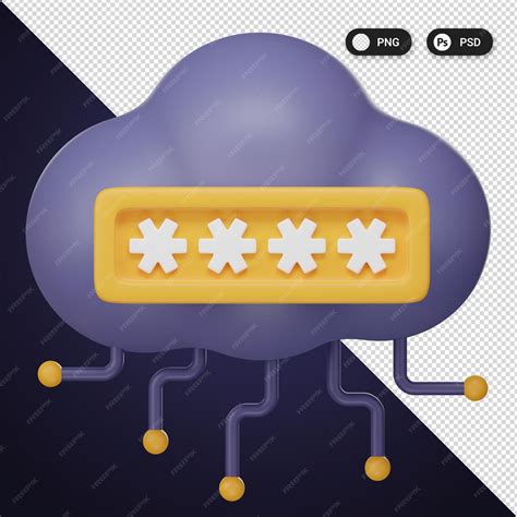 Premium Psd Cloud Password Cyber Security Icons Set Ux Ui Web Design Elements 3d Rendering