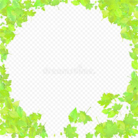 Leaves Falling Spring Flying Foliage Green Leaf Stock Vector