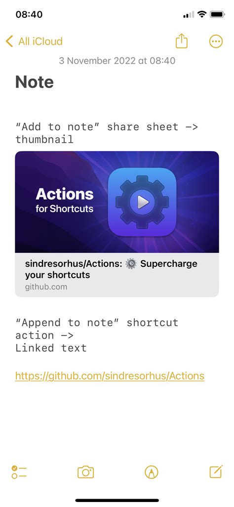 append to note · issue 78 · sindresorhus actions · github