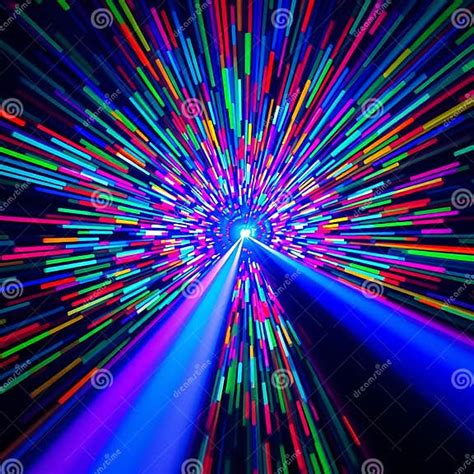 A Wide Angle View Of A Laser Beam Being Directed Through A Lens With An