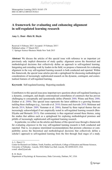 PDF A Framework For Evaluating And Enhancing Alignment In Self