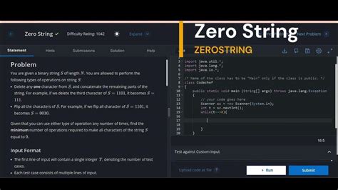 Codechef Zero String Problem Solution Zerostring Coding Codechef Codechefsolution Youtube