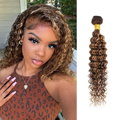 Auroo Honey Blonde Highlight Deep Wave Bundles Human Hair
