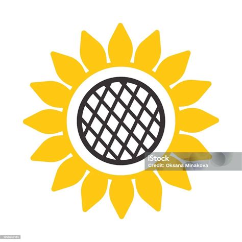 흰색 배경에 격리 된 해바라기 아이콘 벡터 플로럴 일러스트레이션 식물 여름 개념 절단 클립 아트 인쇄 모노그램 셔츠 디자인용 0명에 대한 스톡 벡터 아트 및 기타 이미지