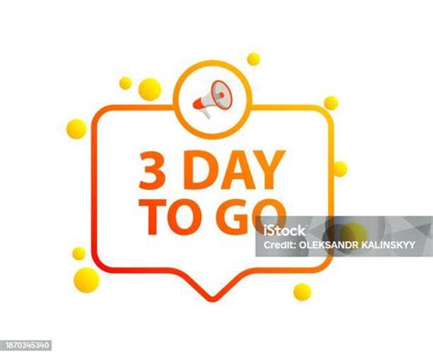 서명까지 3 일 플랫 오렌지 메가폰 아이콘 3 일 투 고 아이콘 벡터 아이콘 3가지 개체에 대한 스톡 벡터 아트 및 기타 이미지 3가지 개체 가격 계절 Istock